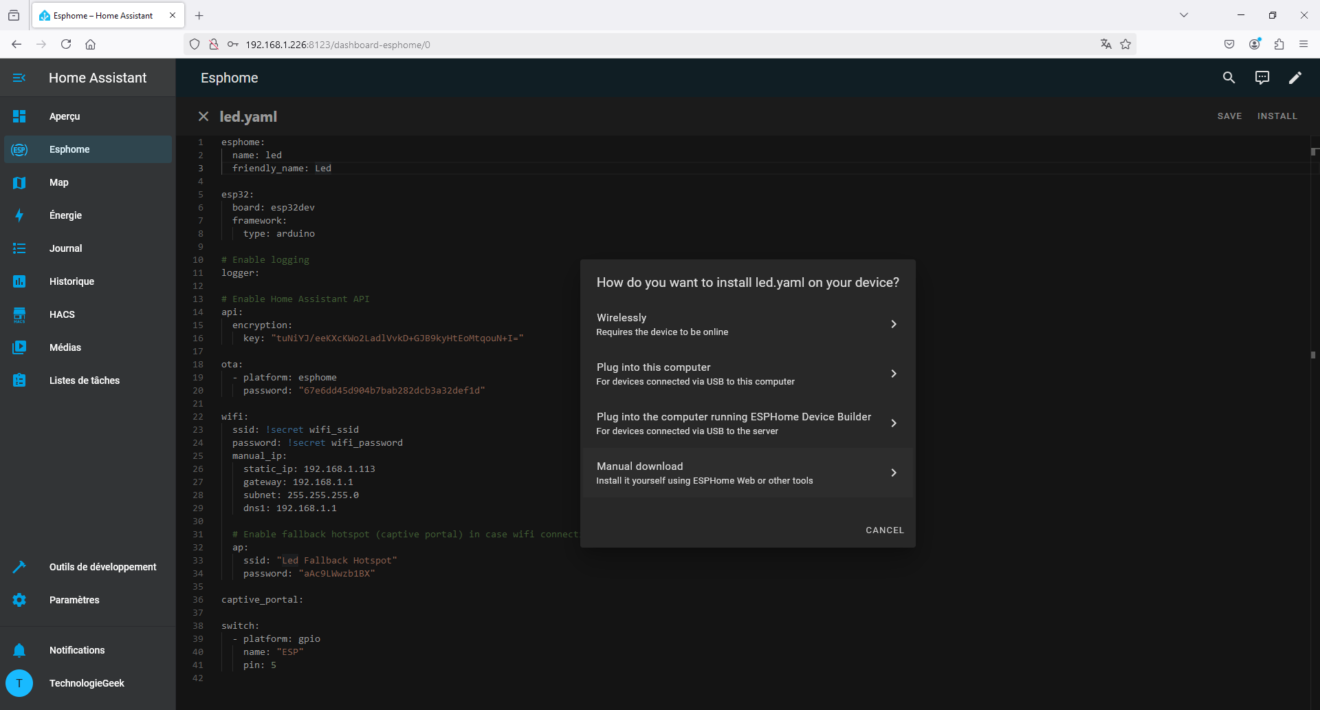 ESPHome sur Docker et Home Assistant - Technologie Geek